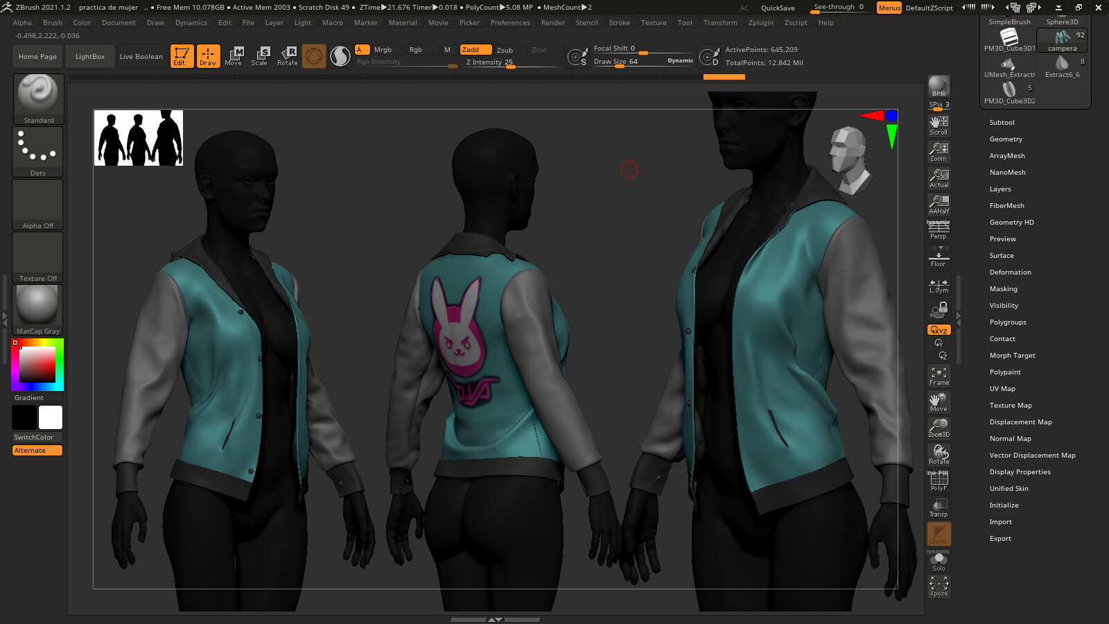 ArtStation - Stylized high poly women's jacket for video games | Game ...
