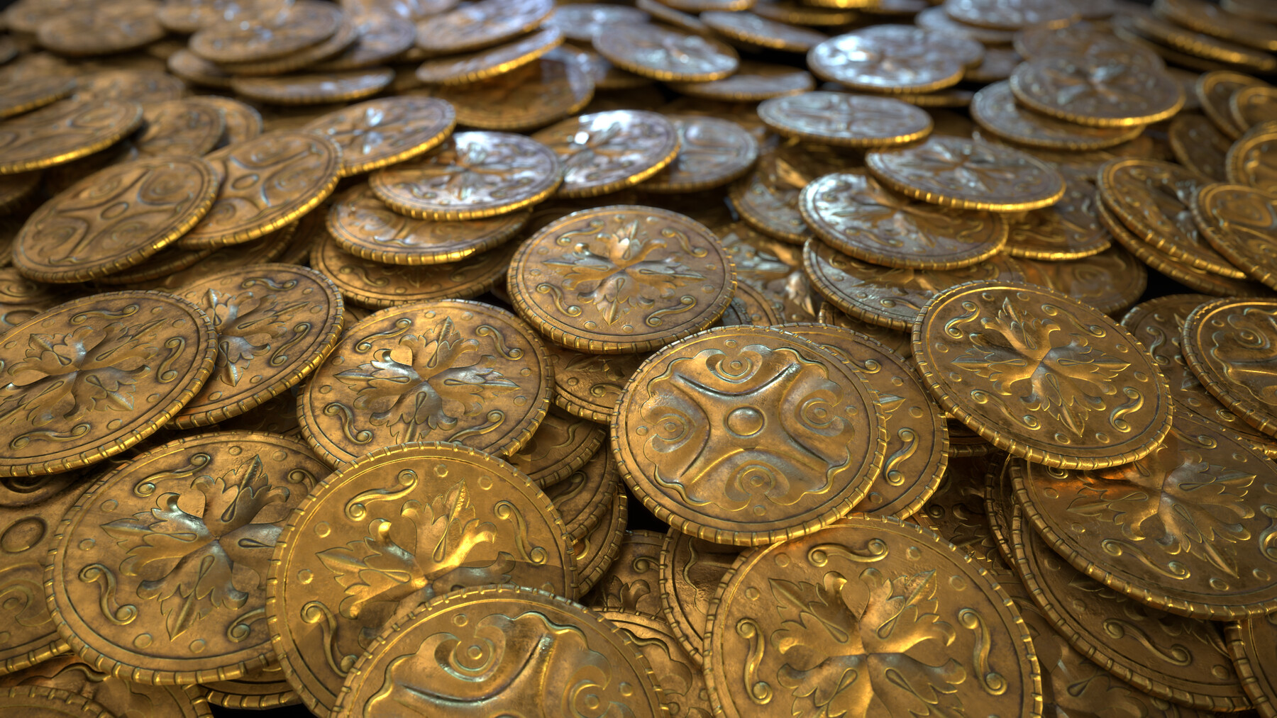 ArtStation - Pirate Gold Coin and Stack - Variant C | Game Assets