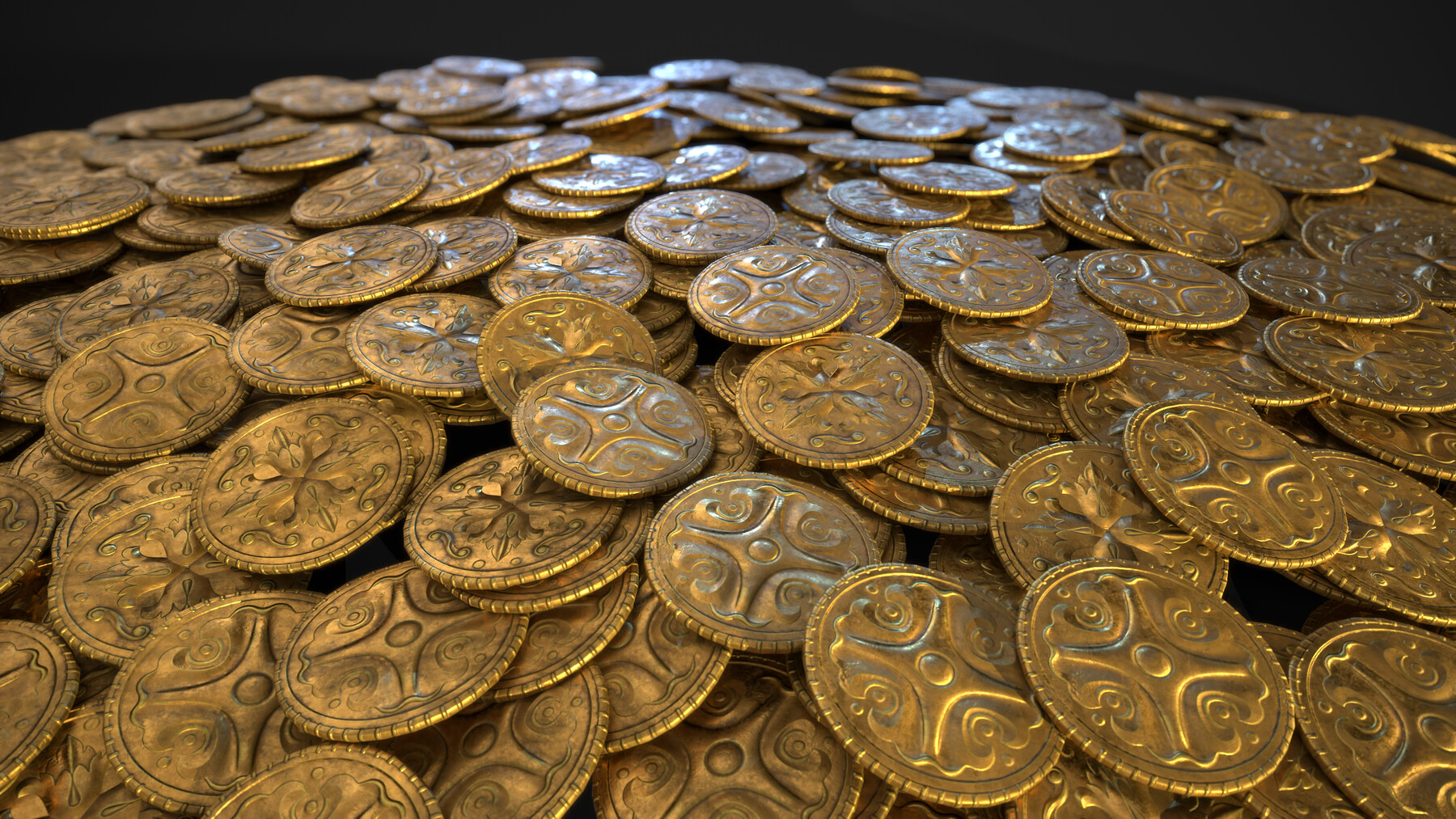 ArtStation - Pirate Gold Coin and Stack - Variant C | Game Assets