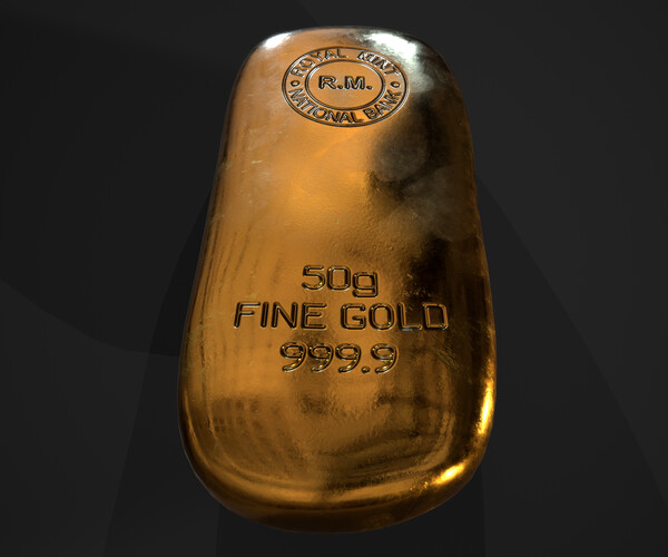 ArtStation - Gold Bar 50g | Game Assets
