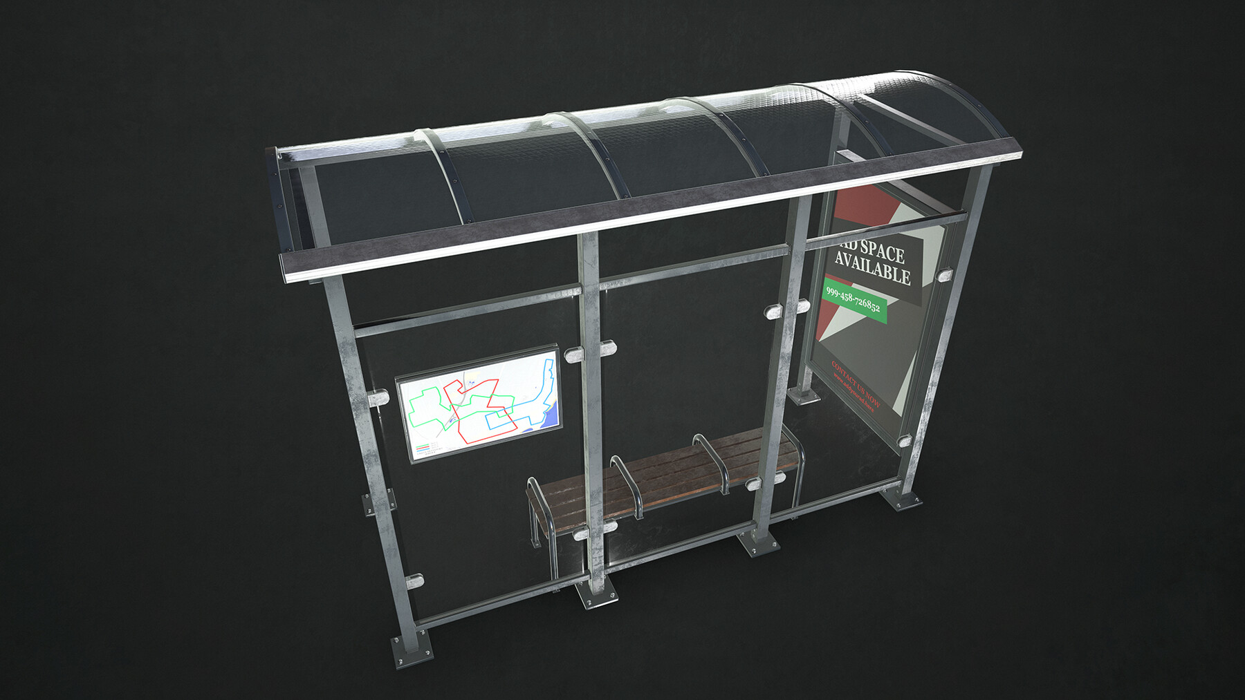 ArtStation - Bus Stop Shelter - Low Poly | Game Assets