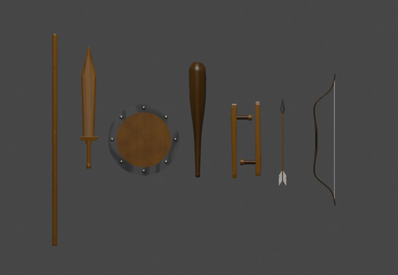 ArtStation - Wood weapons | Game Assets