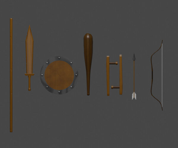 ArtStation - Wood weapons | Game Assets