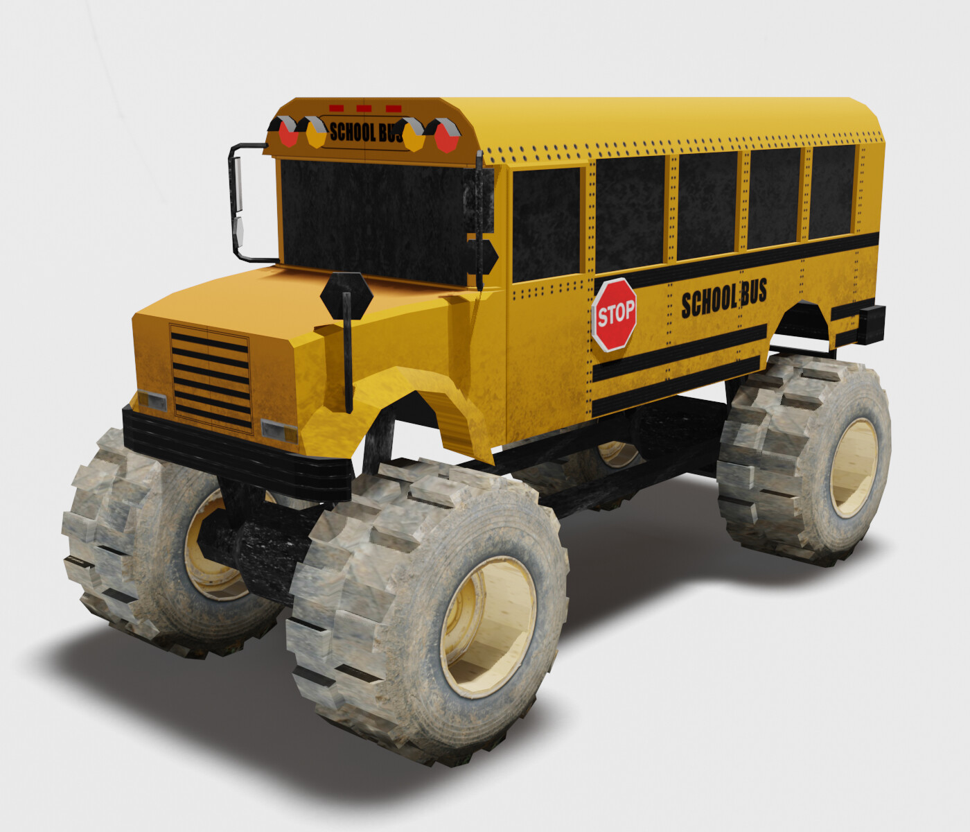 ArtStation - School Bus Monster Truck | Game Assets