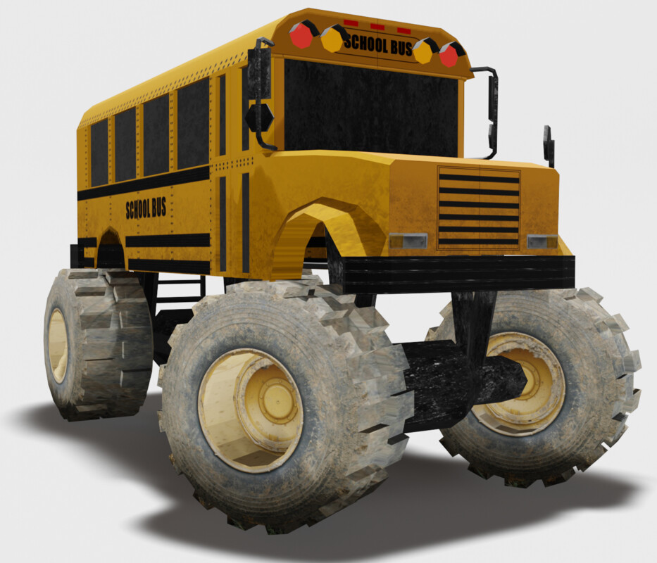 ArtStation - School Bus Monster Truck | Game Assets