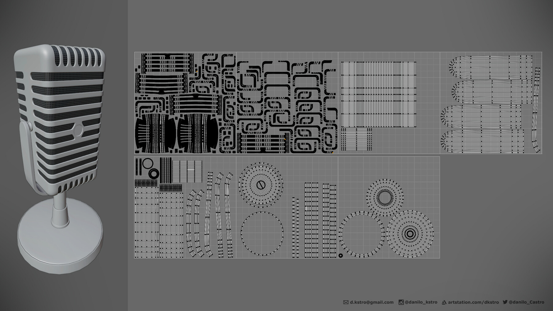 ArtStation - Microphone with a 50's aesthetic | 3D model | 2k Textures ...