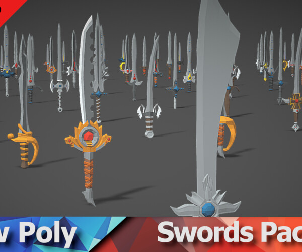 ArtStation - Swords Pack 1 - 300 Low Poly Weapons | Game Assets