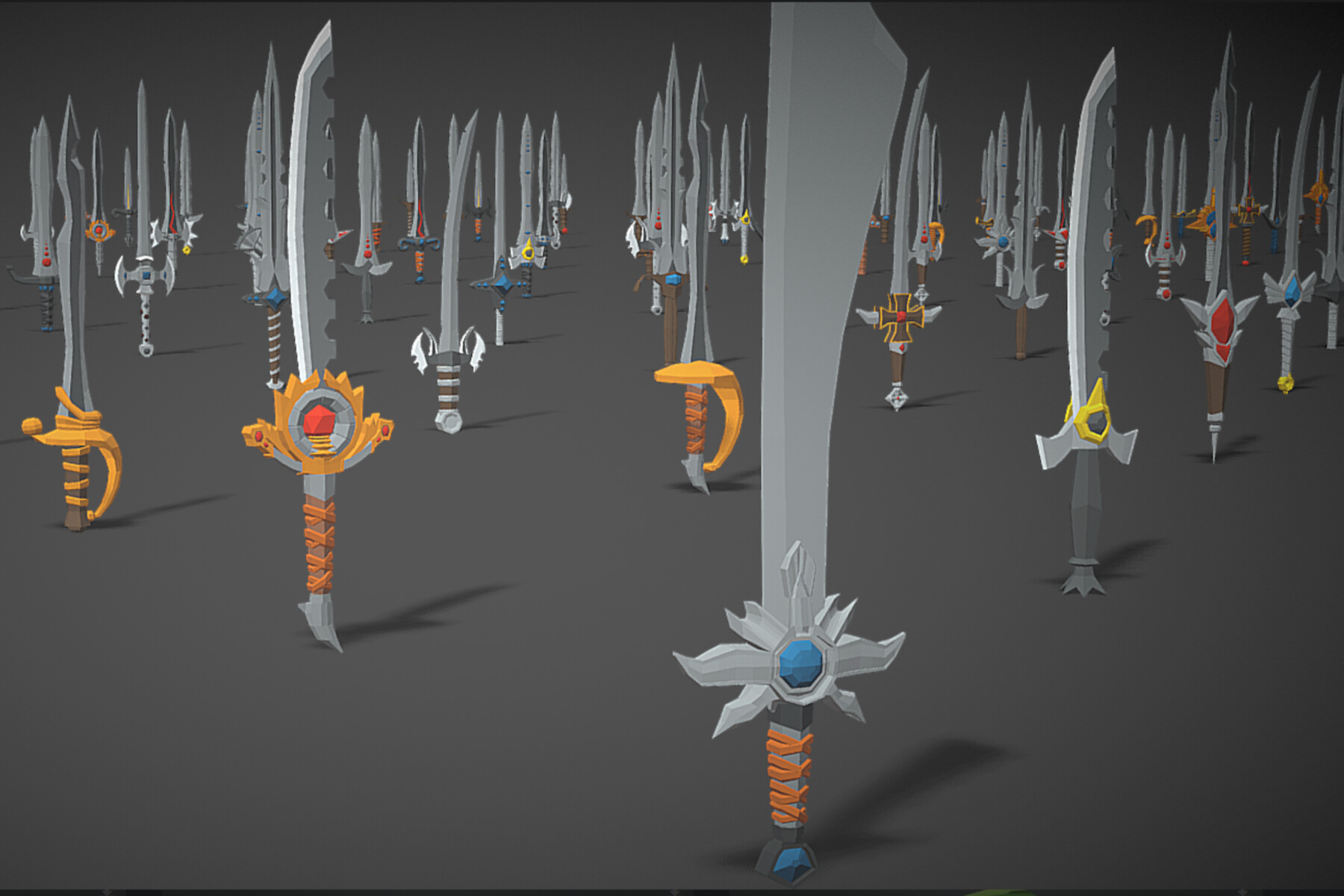 ArtStation - Swords Pack 1 - 300 Low Poly Weapons | Game Assets