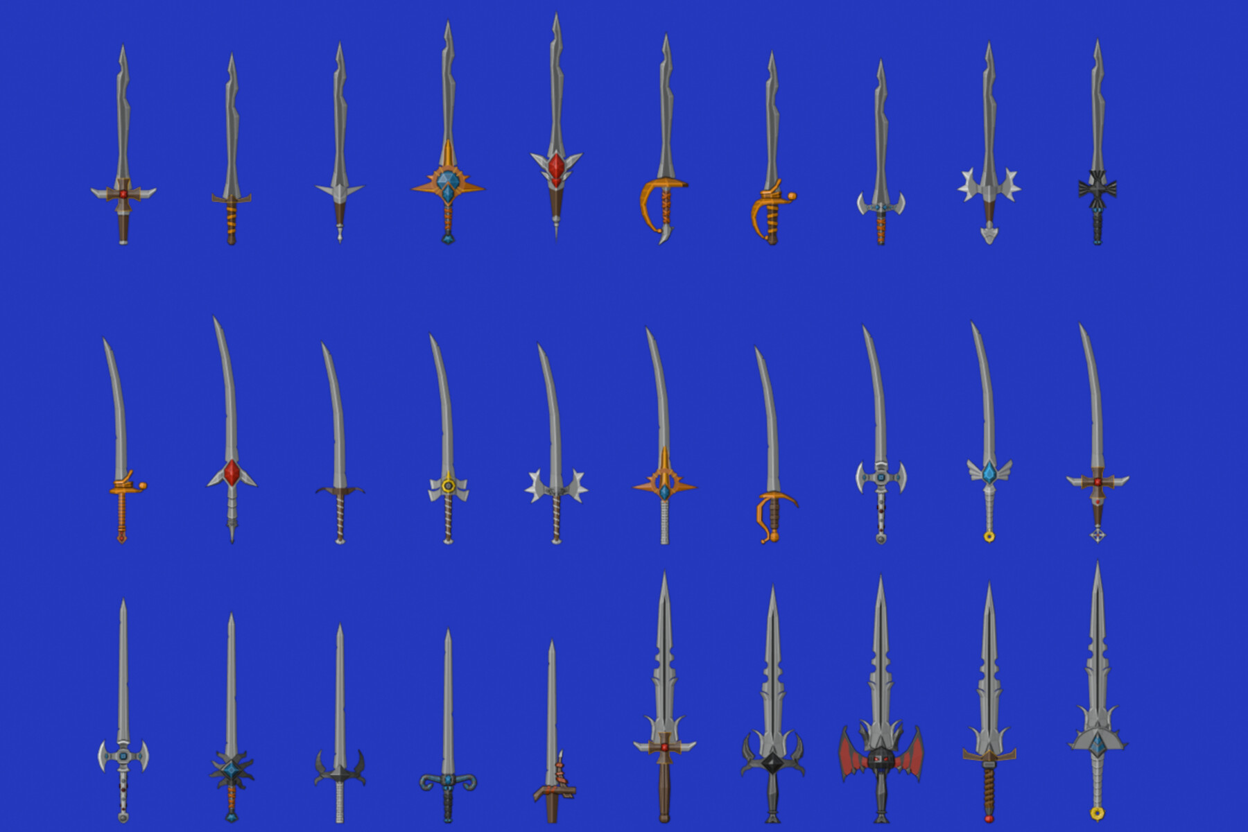 ArtStation - Swords Pack 1 - 300 Low Poly Weapons | Game Assets