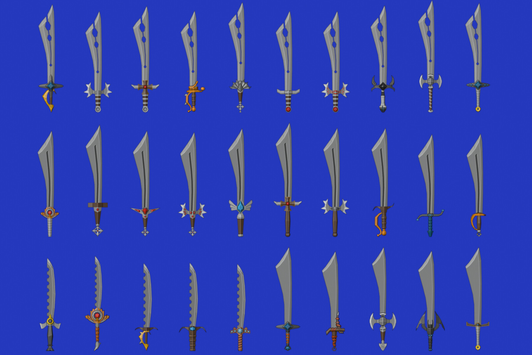 ArtStation - Swords Pack 1 - 300 Low Poly Weapons | Game Assets