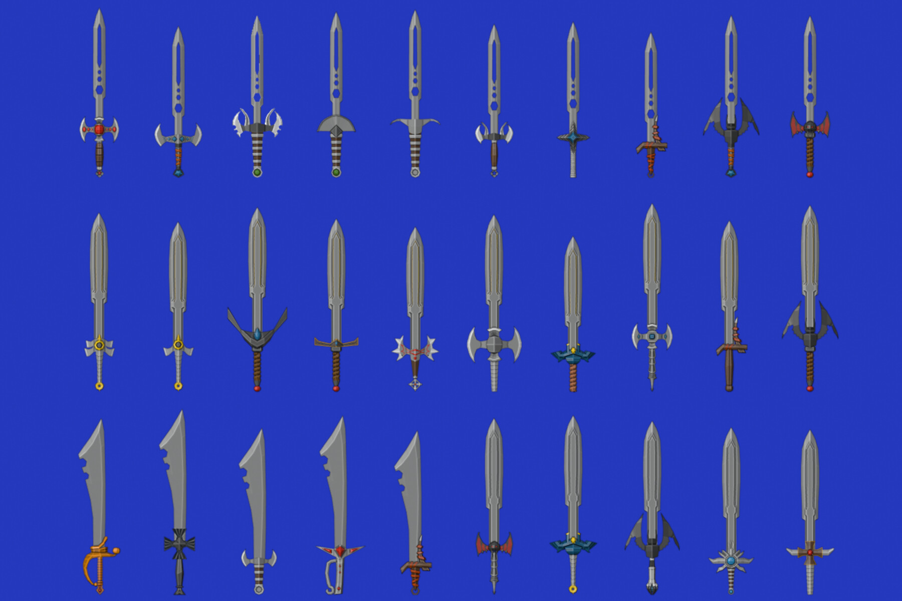 ArtStation - Swords Pack 1 - 300 Low Poly Weapons | Game Assets