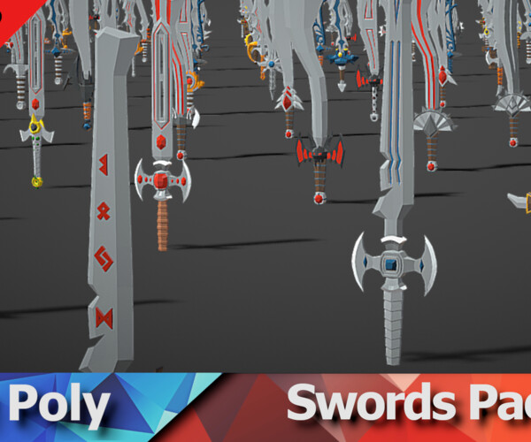 ArtStation - Swords Pack 3 - 300 Low Poly Weapons | Game Assets