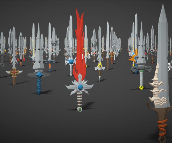 ArtStation - Swords Pack 2 - 300 Low Poly Weapons | Game Assets