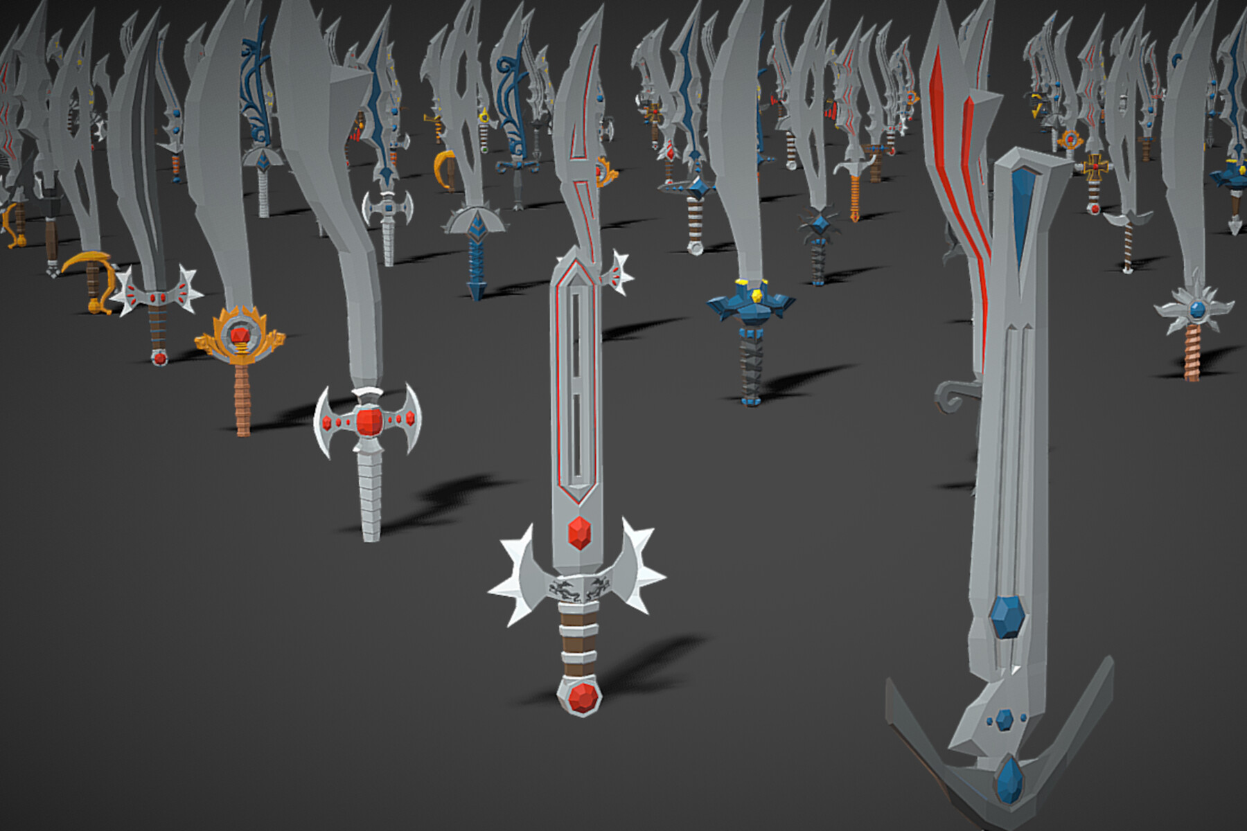 ArtStation - Swords Pack 3 - 300 Low Poly Weapons | Game Assets
