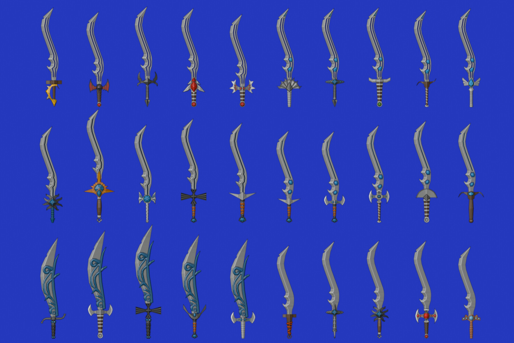 ArtStation - Swords Pack 3 - 300 Low Poly Weapons | Game Assets