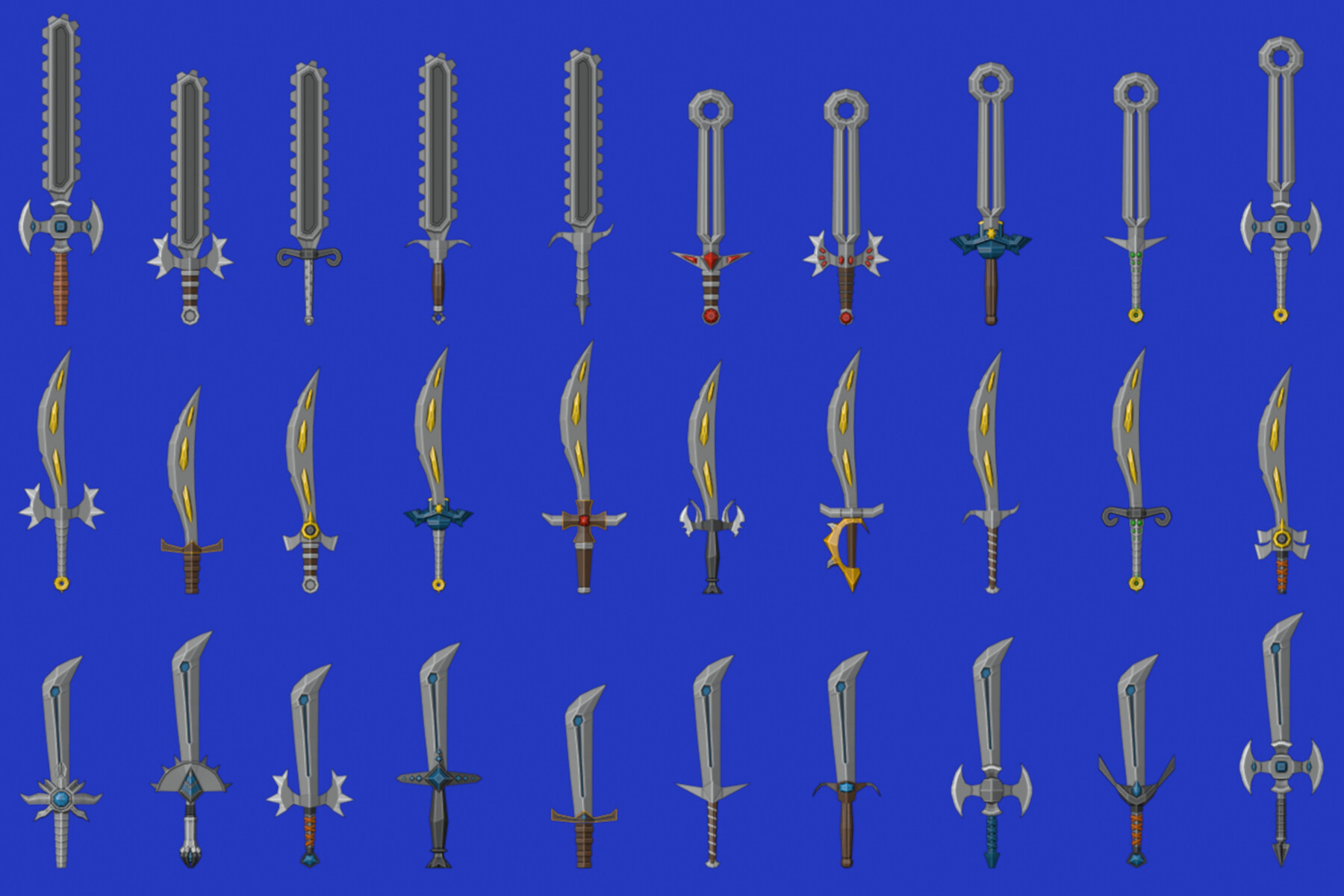 ArtStation - Swords Pack 4 - 300 Low Poly Weapons | Game Assets
