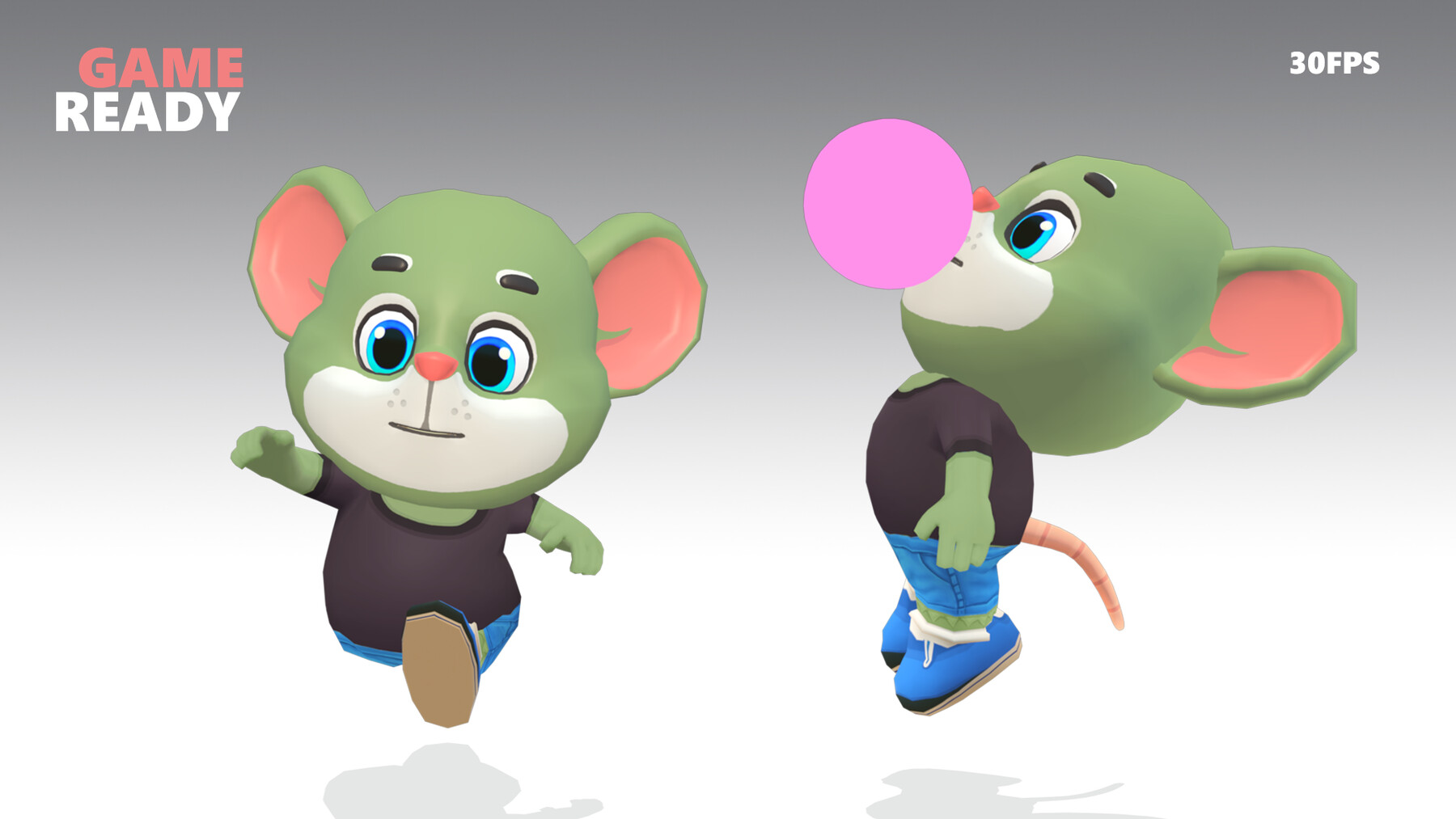 ArtStation - Mouse Rat Rodent Green Animated Rigged | Game Assets