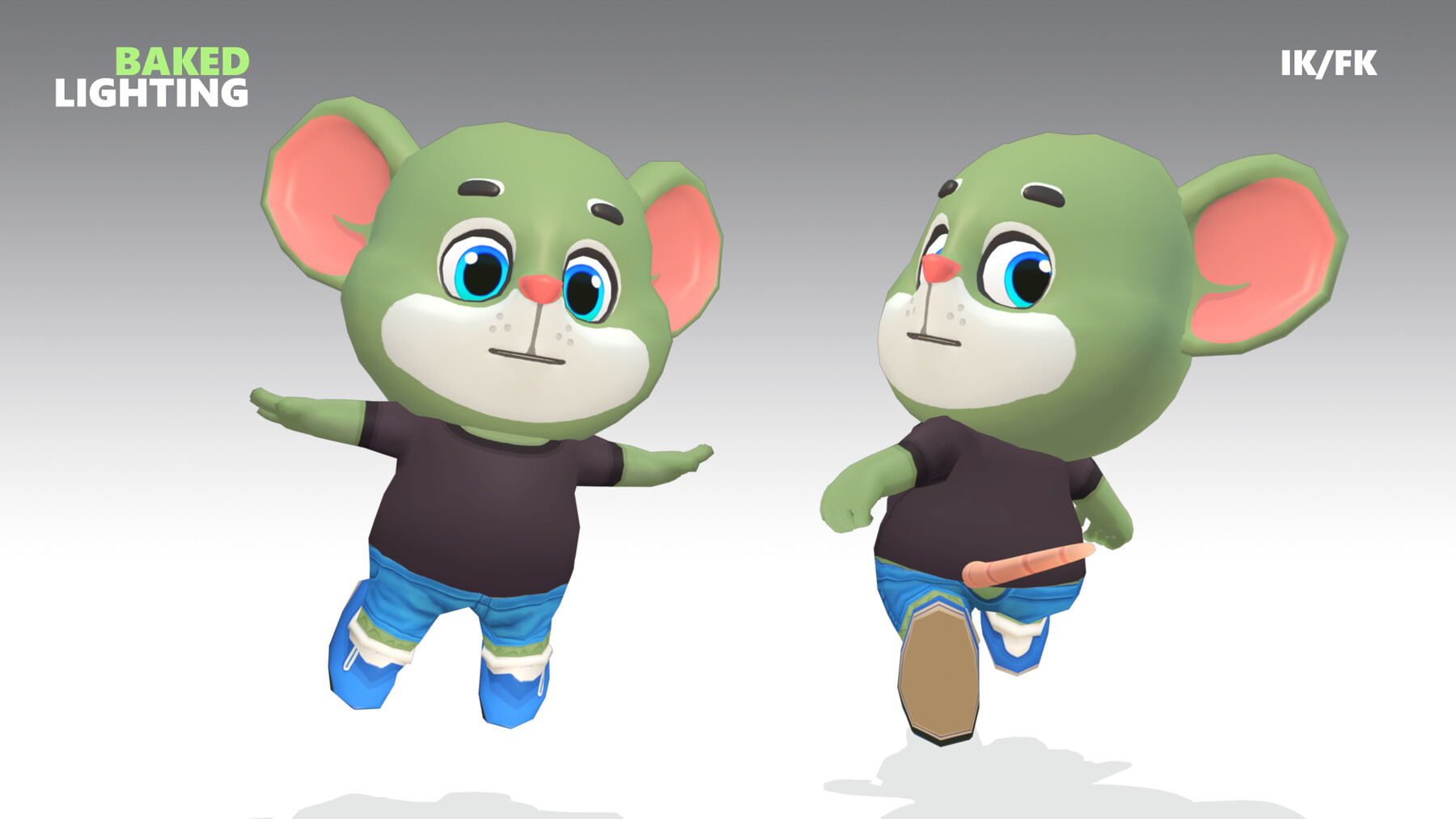 ArtStation - Mouse Rat Rodent Green Animated Rigged | Game Assets