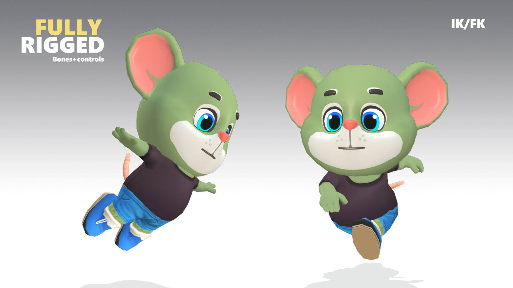 ArtStation - Mouse Rat Rodent Green Animated Rigged | Game Assets
