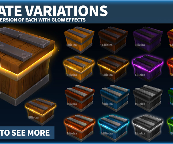 ArtStation - 9 Crate Lootbox Variations | Game Assets
