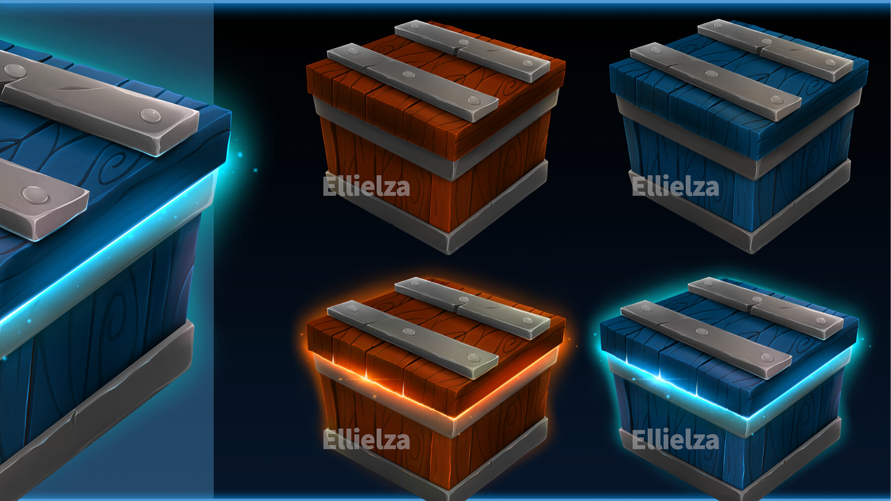 ArtStation - 9 Crate Lootbox Variations | Game Assets