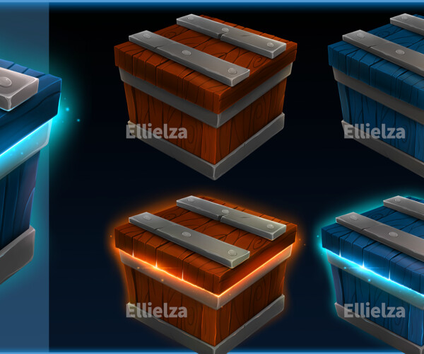 ArtStation - 9 Crate Lootbox Variations | Game Assets