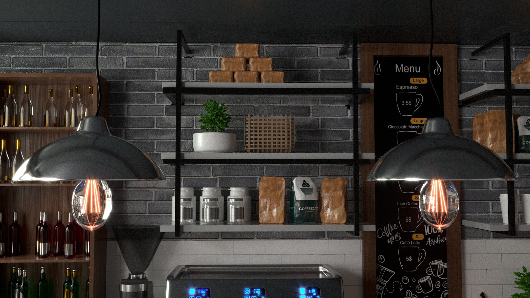 ArtStation - Realistic Coffeebar, coffeeshop interior design | Resources