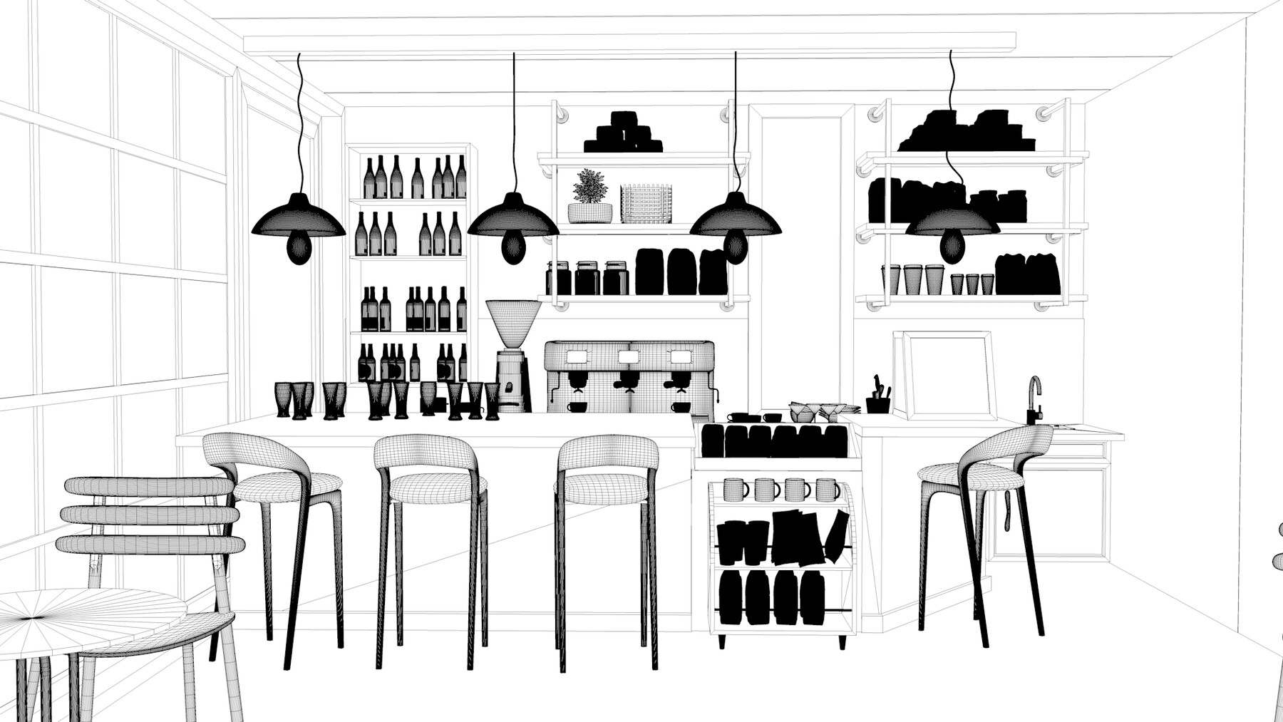 ArtStation - Realistic Coffeebar, coffeeshop interior design | Resources