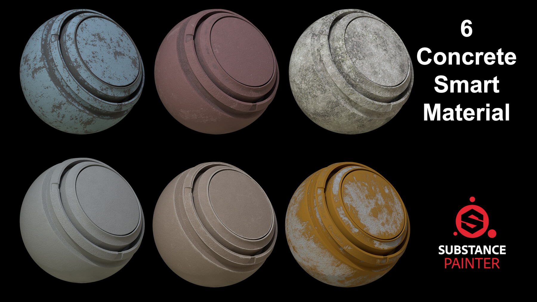 ArtStation - 6 Concrete Smart Material | Game Assets