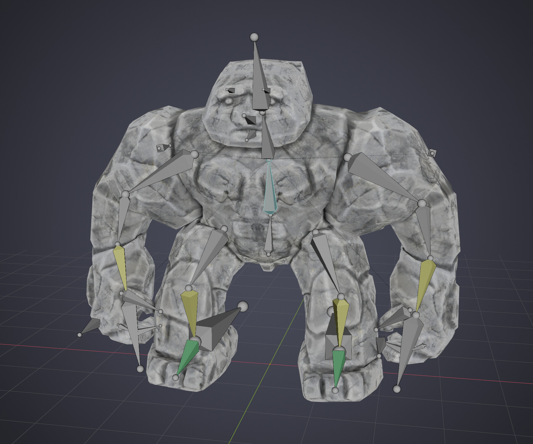 ArtStation - Character Creature Monster Stone Golem Rigged Animated PBR ...