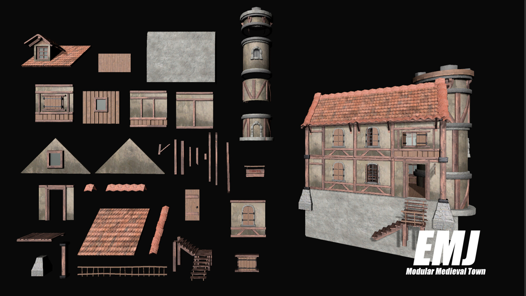 ArtStation - Modular Medieval Town | Game Assets
