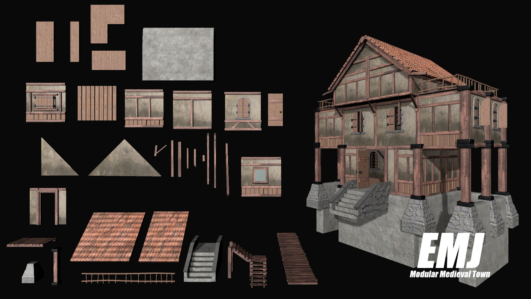 ArtStation - Modular Medieval Town | Game Assets