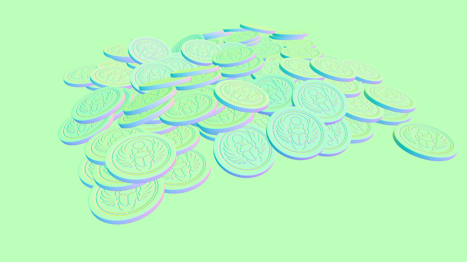 ArtStation - Gold coin- scarab design A- 3 piles, 1 stack, 1 coin ...