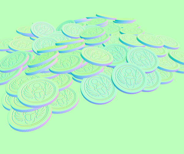 ArtStation - Gold coin- scarab design A- 3 piles, 1 stack, 1 coin ...