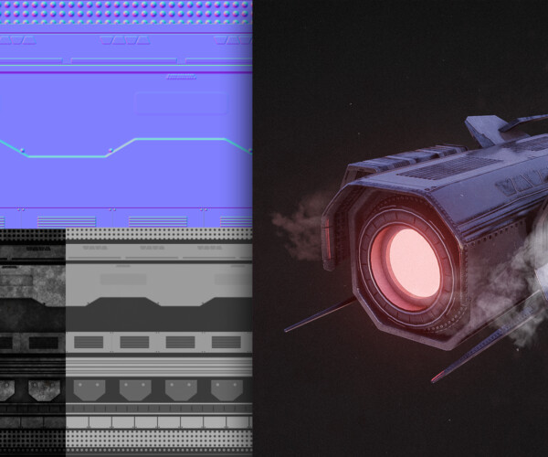 ArtStation - Sci-Fi TRIM SHEET - 2K (Color, Normal, Roughness, Metallic ...