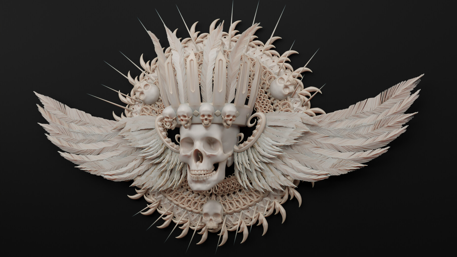 ArtStation - Aztec Skull King with wings | Resources