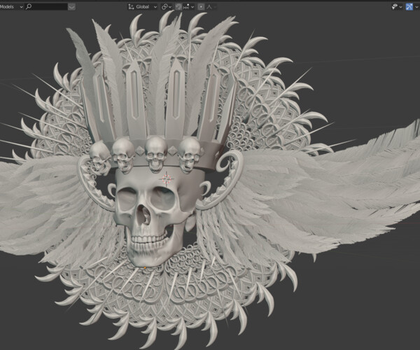 ArtStation - Aztec Skull King with wings | Resources