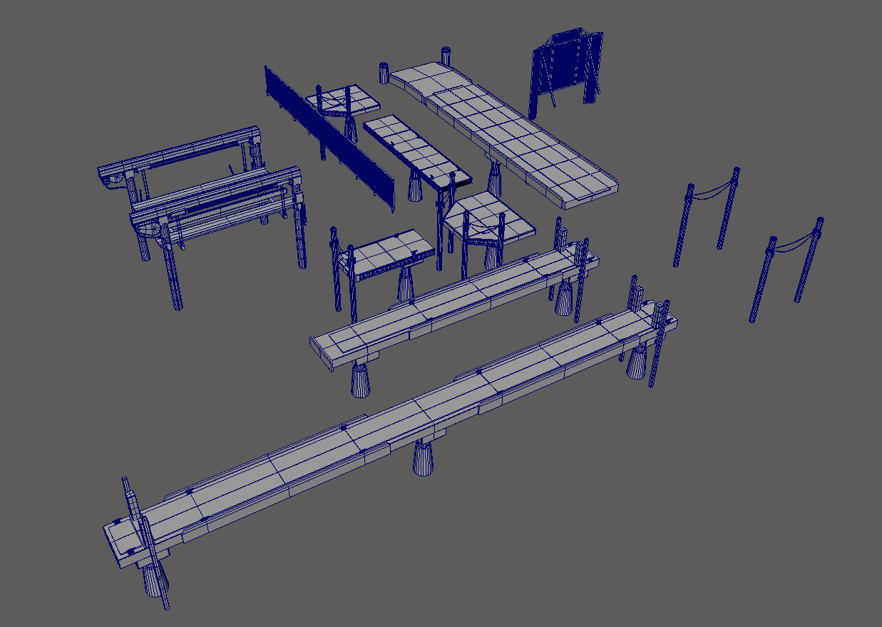 ArtStation - Marina Model of Floating Dock | Game Assets