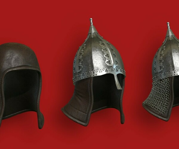 ArtStation - Lowpoly Russian Medieval Helmet | Game Assets