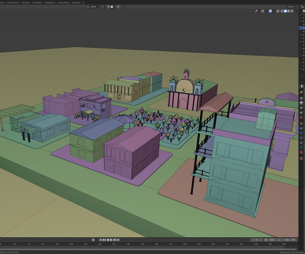 ArtStation - City low-poly - 13 different buildings | Game Assets