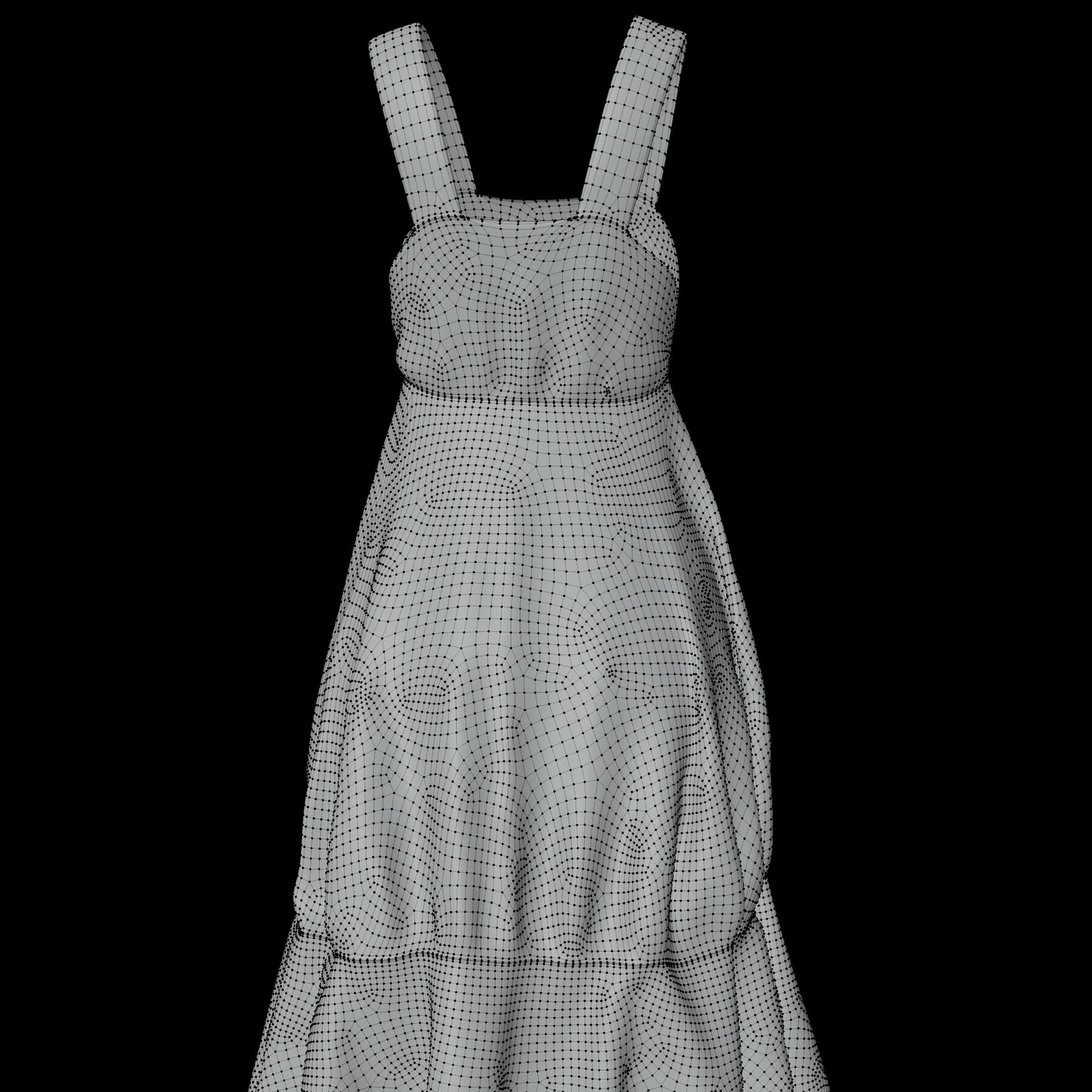ArtStation - Female Tiered Maxi dress - 3D colorblock dress | Resources