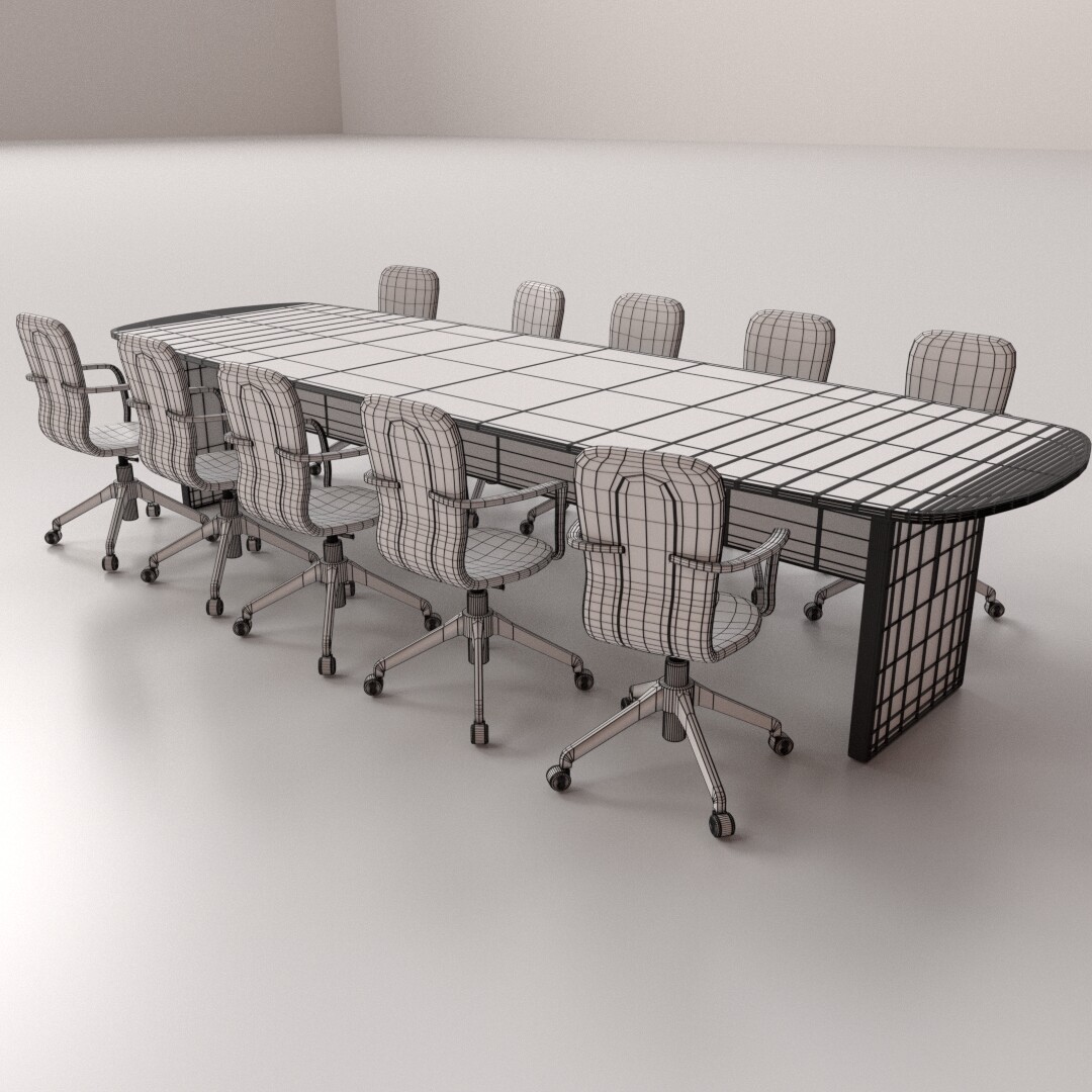 ArtStation - Conference Table Set | Game Assets