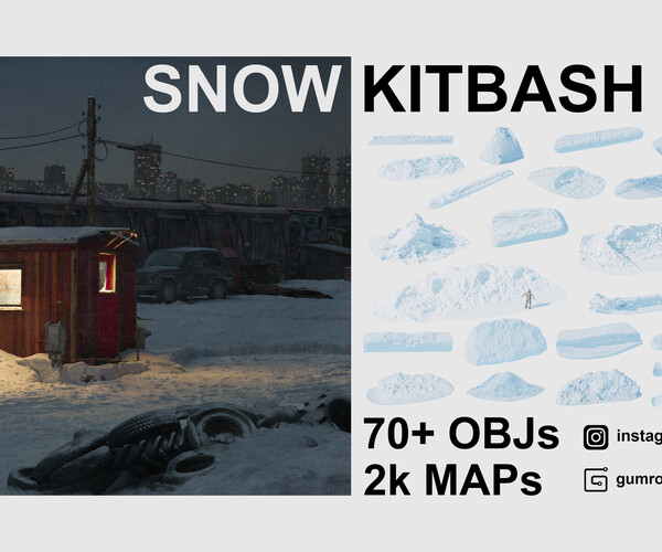 ArtStation - Easy Snow KitBash Pack | Resources