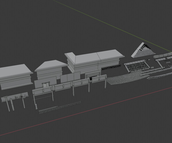 ArtStation - Edo Japan_ Modullar Assets Untextured | Game Assets