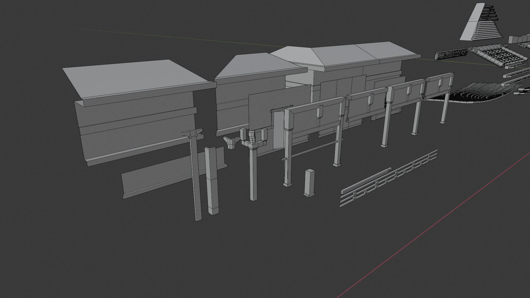 ArtStation - Edo Japan_ Modullar Assets Untextured | Game Assets