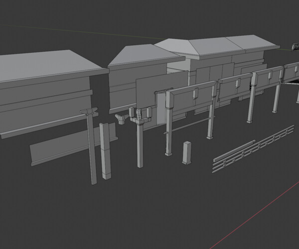 ArtStation - Edo Japan_ Modullar Assets Untextured | Game Assets