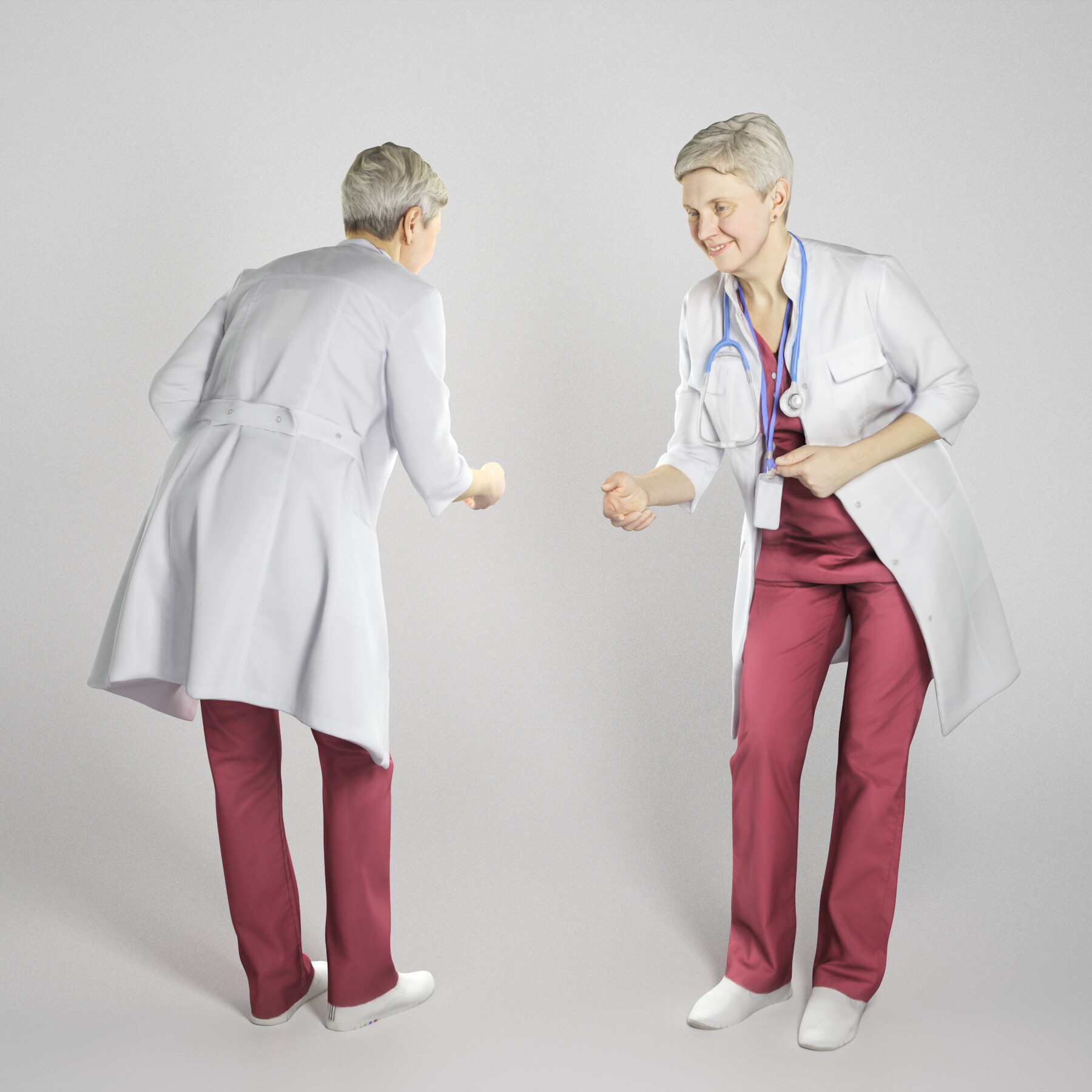 ArtStation - Female doctor bending over 268 | Game Assets