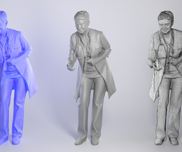 ArtStation - Female doctor bending over 268 | Game Assets