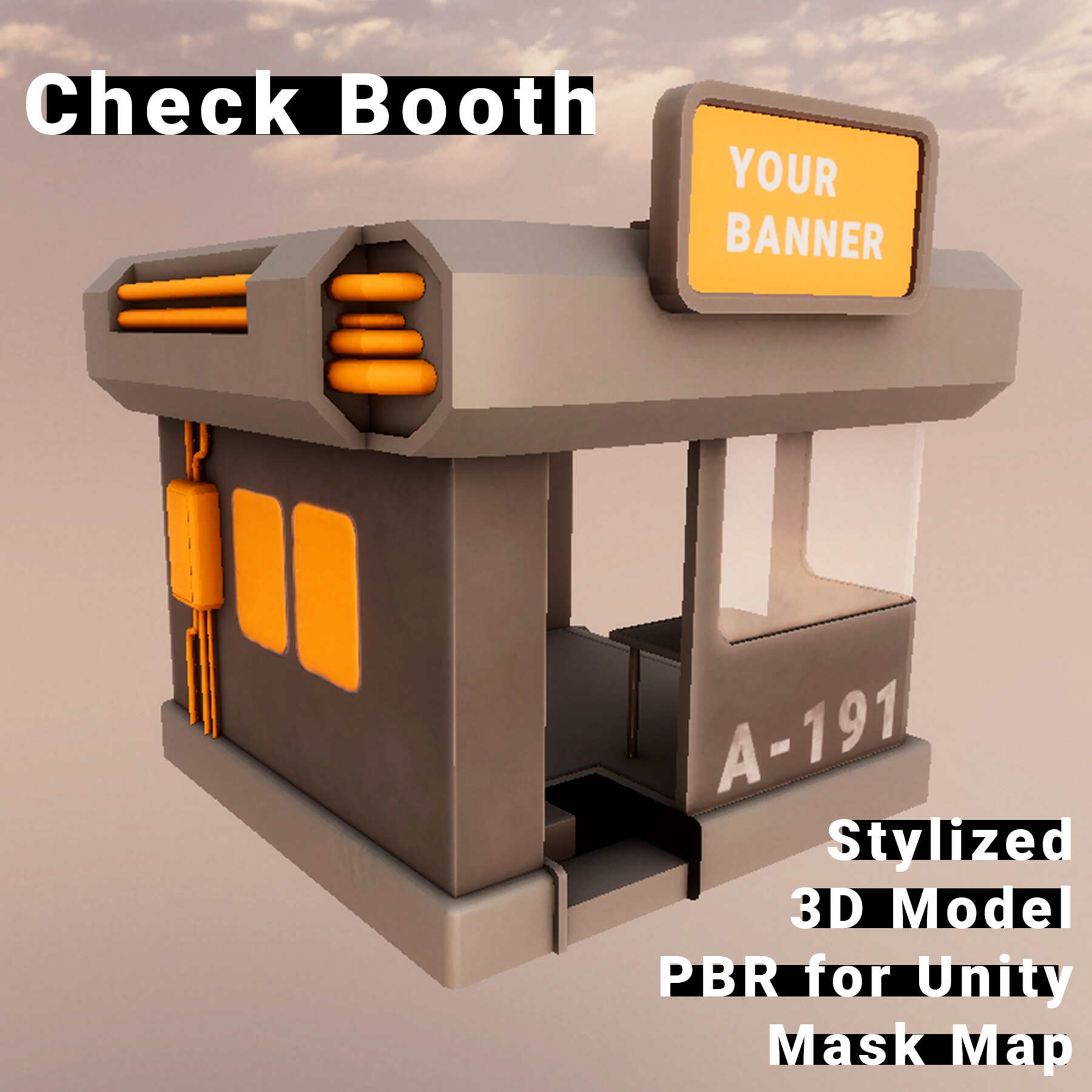 ArtStation - Stylized CheckBooth 3D Model for Unity HDRP | Game Assets