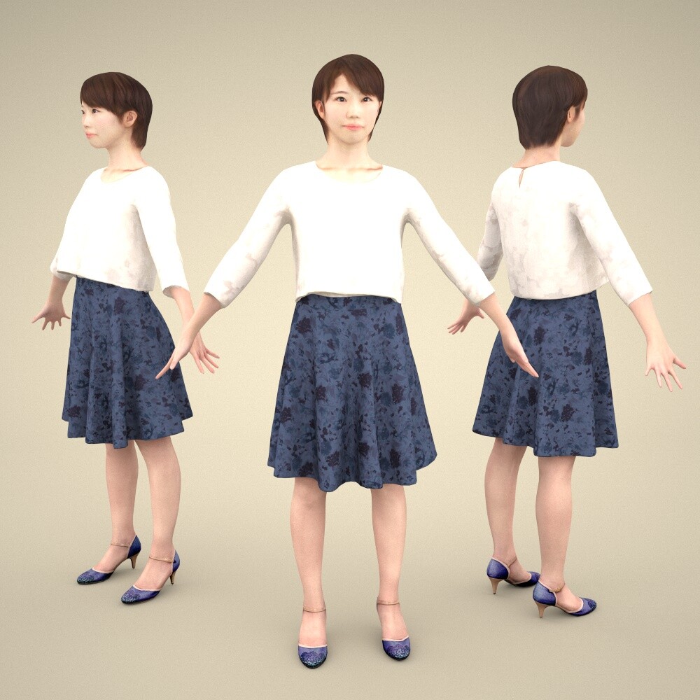 ArtStation - Animated 3D-people 022_Haru | Resources